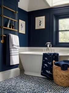 10 Captivating Navy Bathroom Ideas - Homezillo
