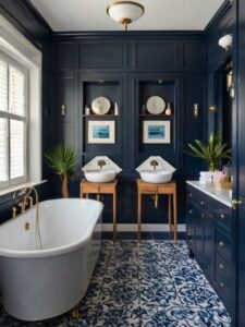 10 Captivating Navy Bathroom Ideas - Homezillo