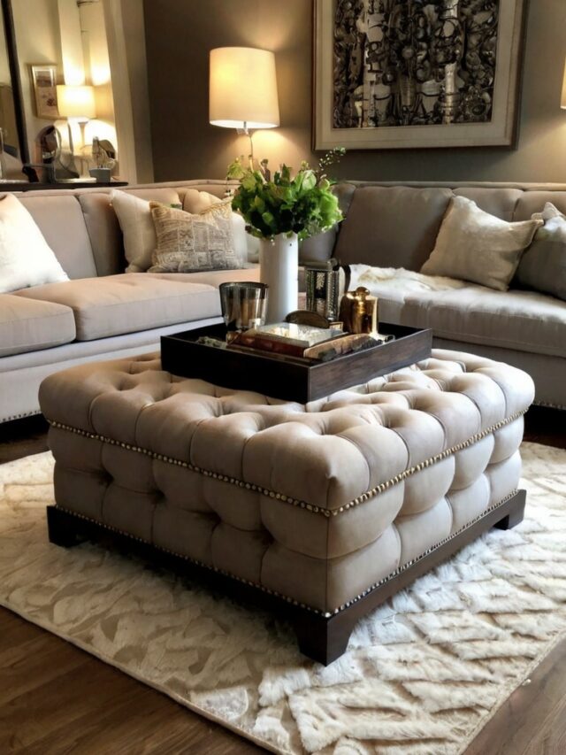 Top 10 Ottoman Coffee Table Decor Ideas - Homezillo