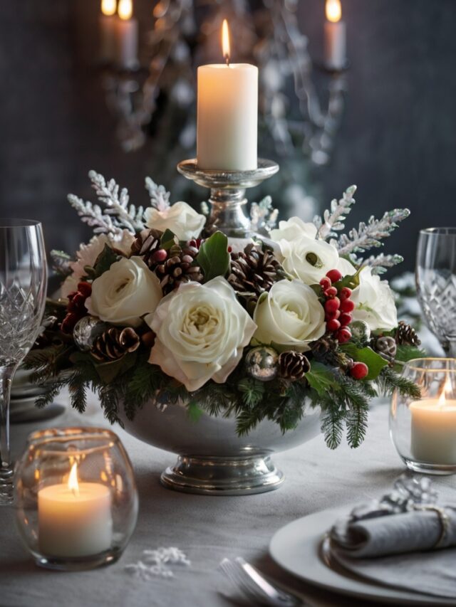 15+ Affordable Christmas Centerpiece Ideas for Round Table - Homezillo