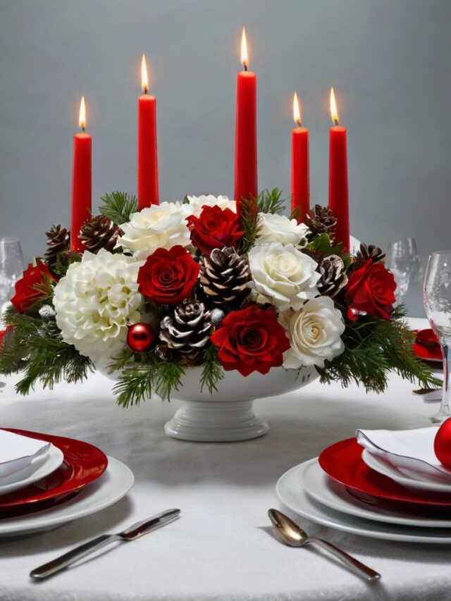 15+ Affordable Christmas Centerpiece Ideas for Round Table - Homezillo