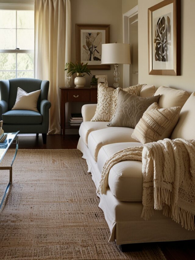 15+ Stunning Cream Couch Living Room Ideas - Homezillo