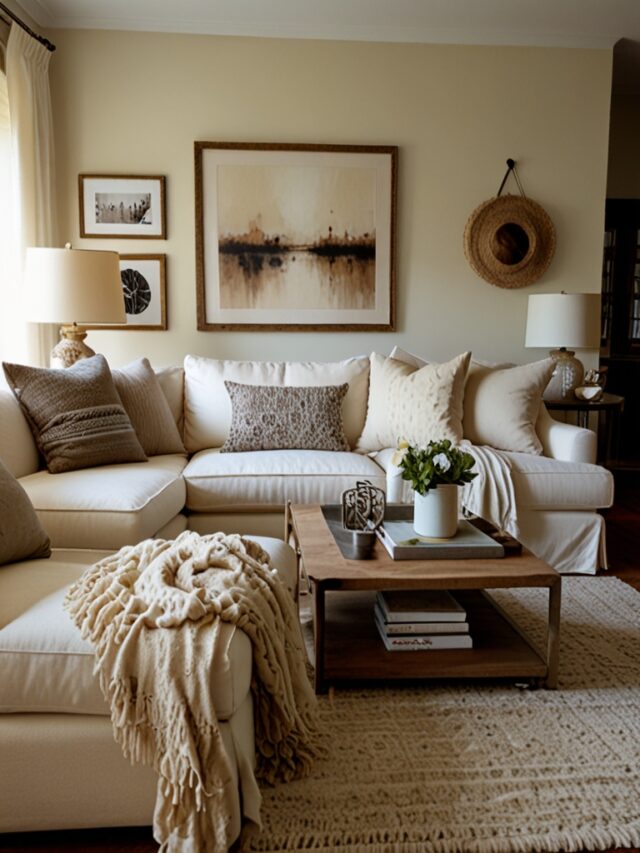 15+ Stunning Cream Couch Living Room Ideas - Homezillo