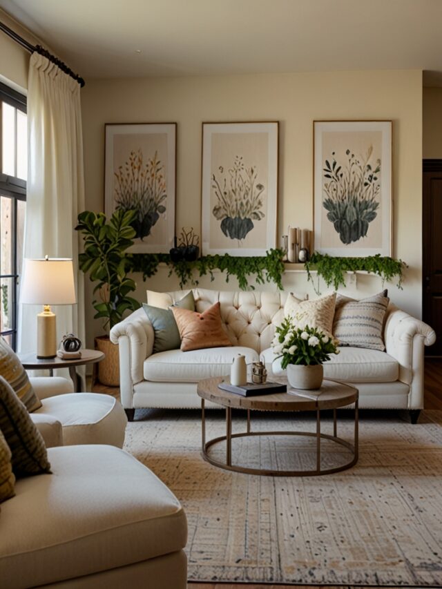 15+ Stunning Cream Couch Living Room Ideas - Homezillo