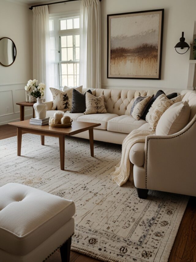 15+ Stunning Cream Couch Living Room Ideas - Homezillo