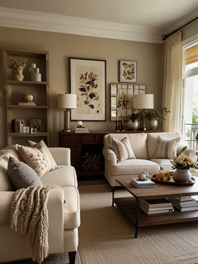 15+ Stunning Cream Couch Living Room Ideas - Homezillo