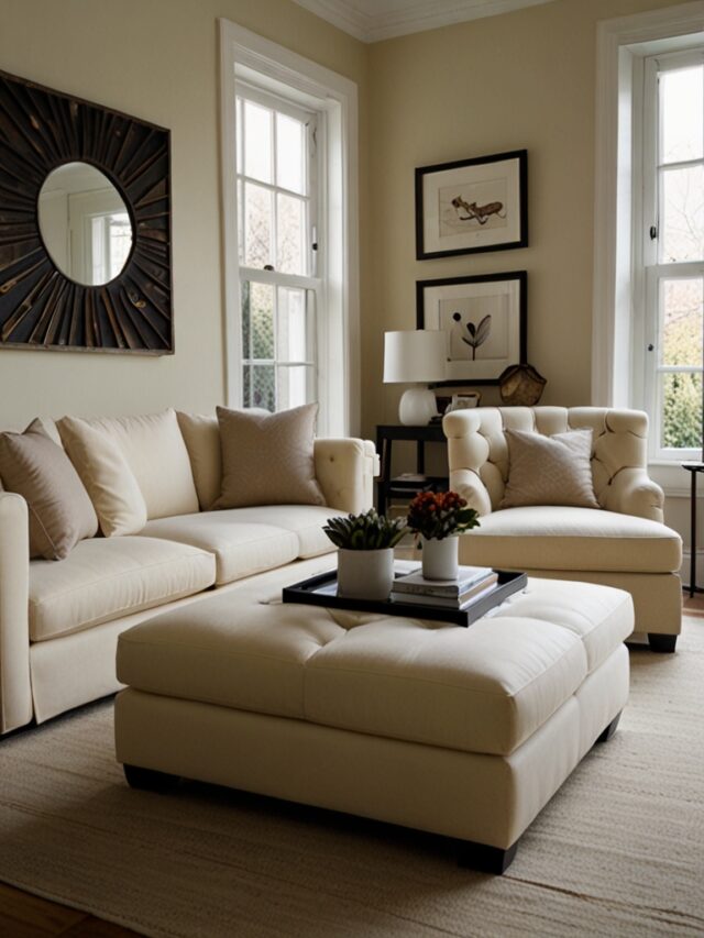 15+ Stunning Cream Couch Living Room Ideas - Homezillo