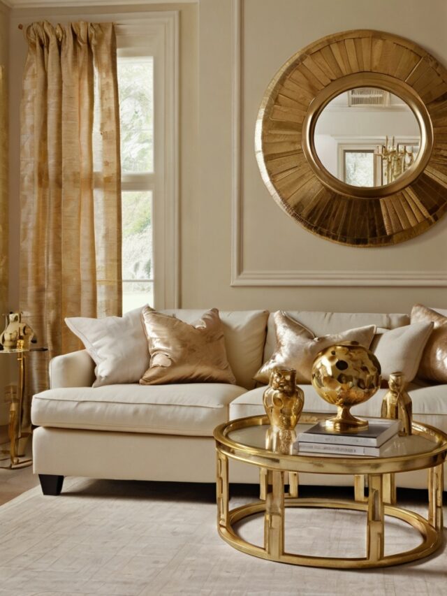 15+ Gold and Cream Living Room Ideas: How to Style Walls and Floors ...