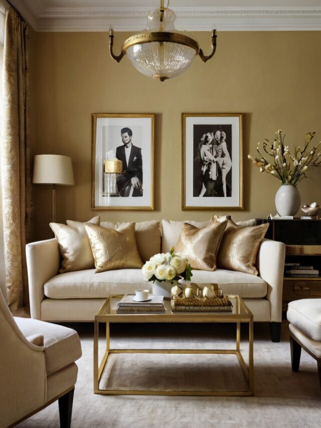 15+ Gold and Cream Living Room Ideas: How to Style Walls and Floors ...