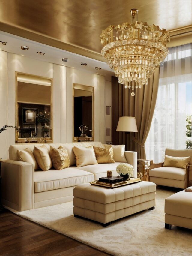 15+ Gold and Cream Living Room Ideas: How to Style Walls and Floors ...