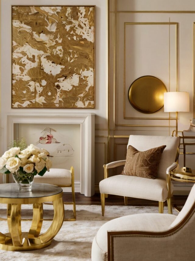 15+ Gold and Cream Living Room Ideas: How to Style Walls and Floors ...