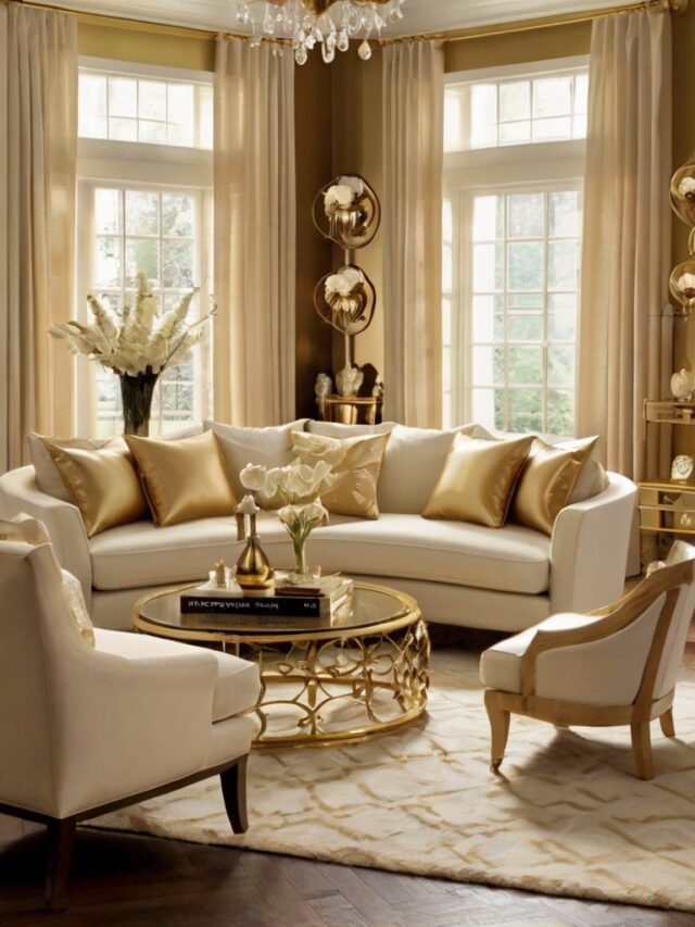 15+ Gold and Cream Living Room Ideas: How to Style Walls and Floors ...