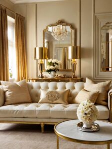 15+ Gold and Cream Living Room Ideas: How to Style Walls and Floors ...