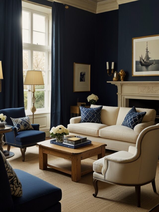 16 Trending Navy and Cream Living Room Ideas: Designs You’ll Love ...