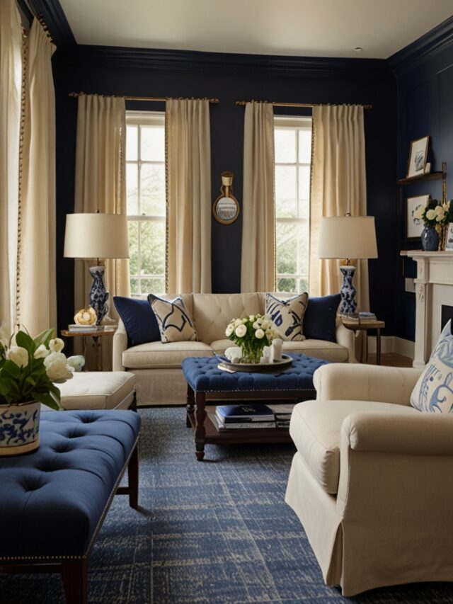 16 Trending Navy and Cream Living Room Ideas: Designs You’ll Love ...