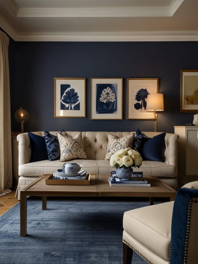 16 Trending Navy and Cream Living Room Ideas: Designs You’ll Love ...