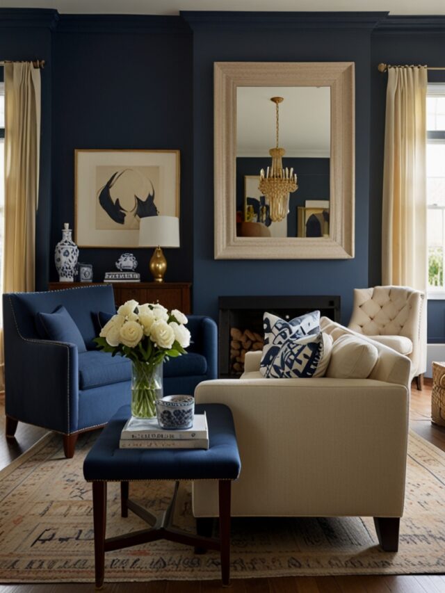 16 Trending Navy and Cream Living Room Ideas: Designs You’ll Love ...