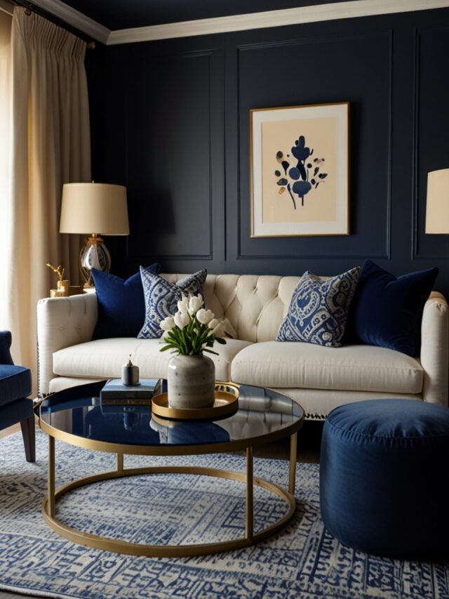 16 Trending Navy and Cream Living Room Ideas: Designs You’ll Love ...