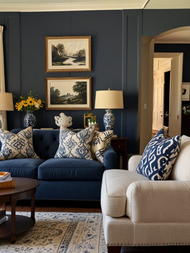 16 Trending Navy and Cream Living Room Ideas: Designs You’ll Love ...
