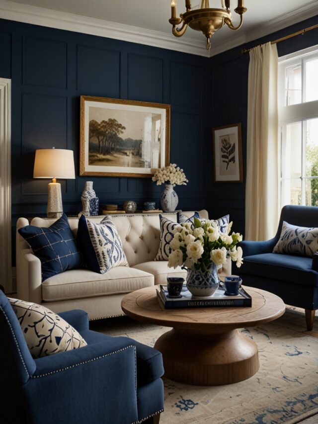 16 Trending Navy and Cream Living Room Ideas: Designs You’ll Love ...