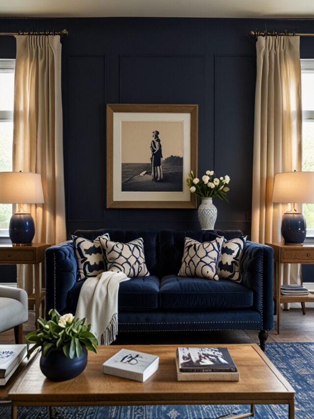 16 Trending Navy and Cream Living Room Ideas: Designs You’ll Love ...