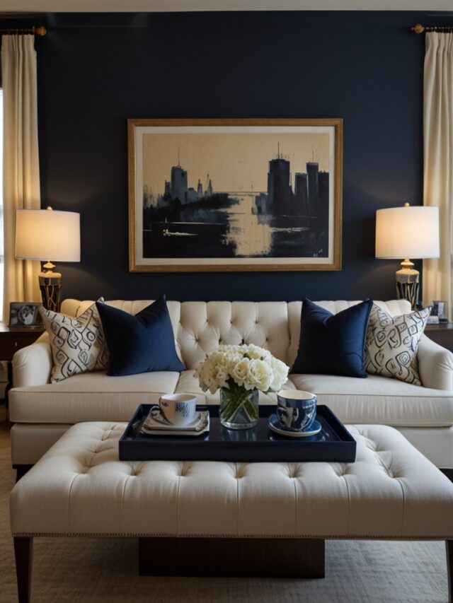 16 Trending Navy and Cream Living Room Ideas: Designs You’ll Love ...