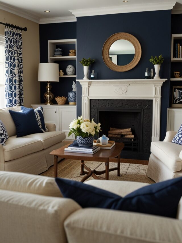 16 Trending Navy and Cream Living Room Ideas: Designs You’ll Love ...