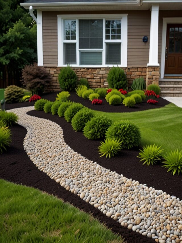 16 Affordable Front Yard Landscaping Ideas with Rocks - Homezillo