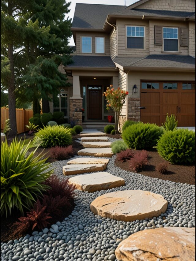 16 Affordable Front Yard Landscaping Ideas with Rocks - Homezillo