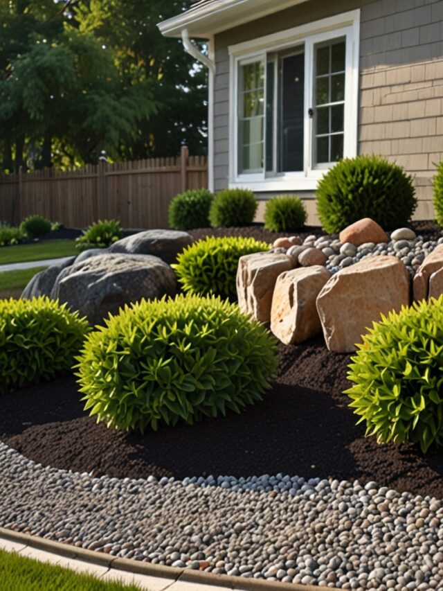 16 Affordable Front Yard Landscaping Ideas with Rocks - Homezillo
