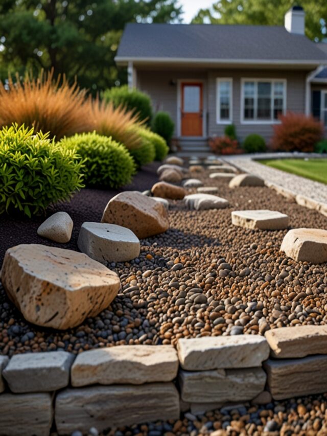 16 Affordable Front Yard Landscaping Ideas with Rocks - Homezillo