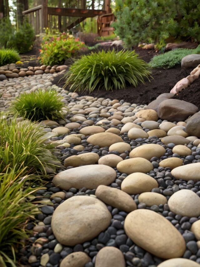 15+ Beautiful River Rock Landscaping Ideas - Homezillo