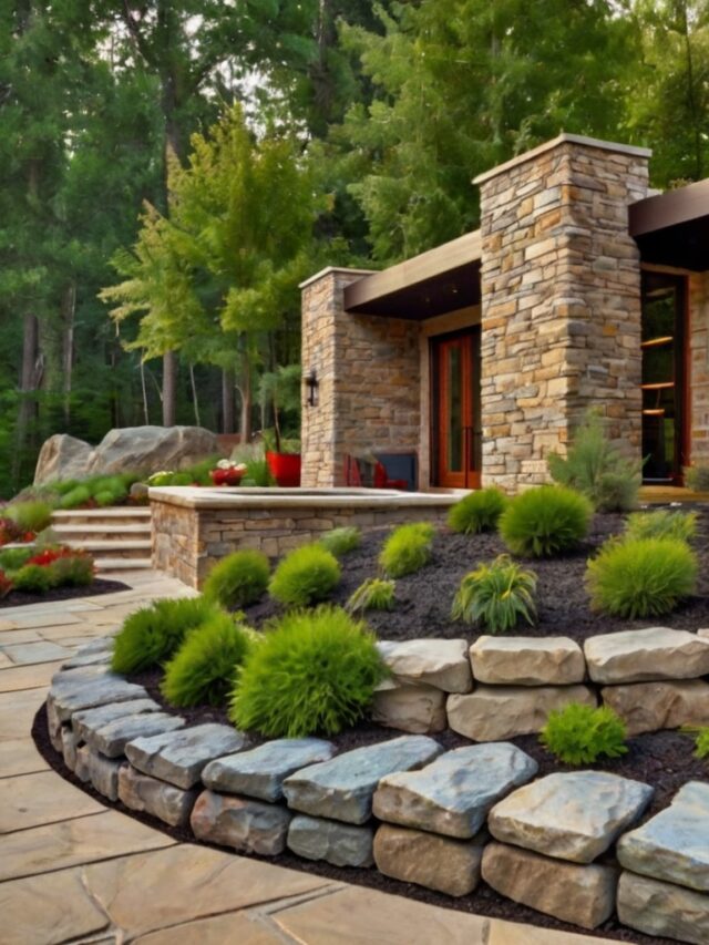 16 Stunning Stone Landscaping Ideas for Front Yard - Homezillo