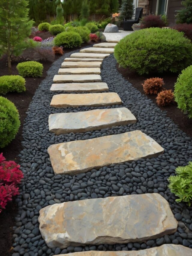 16 Stunning Stone Landscaping Ideas for Front Yard - Homezillo