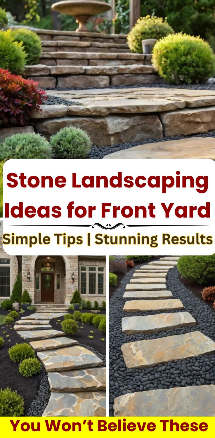16 Stunning Stone Landscaping Ideas for Front Yard - Homezillo